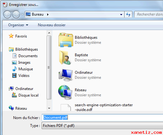 Créer un fichier PDF Créer un fichier PDF